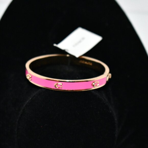 Coach | Jewelry | Coach Signature C Enamel Bangle Bracelet In Pinkgold ...